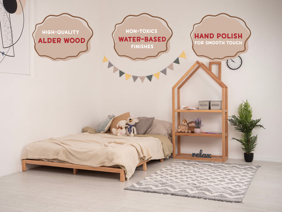 Zen Low Profile Bed with Legs & Slats – busywood.com