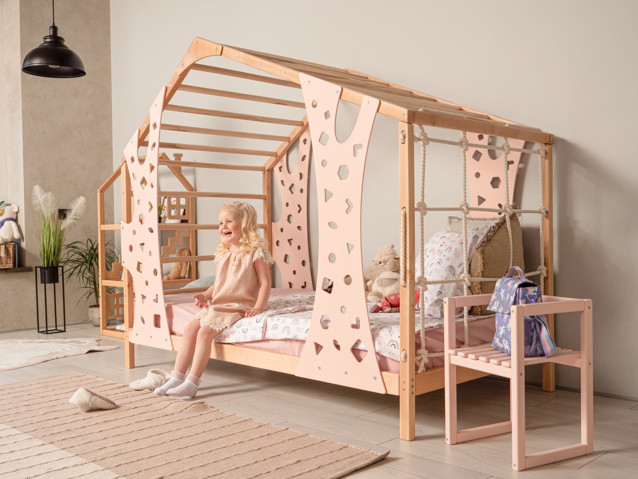 Toddler Monkey Bed for Climbing Legs & Slats – busywood.com