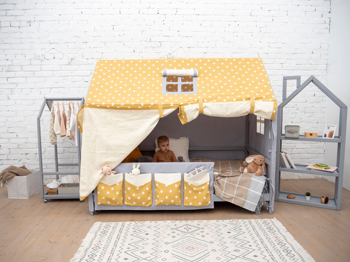 Canopy Bed Set Dreamland Moonlit Ochre Color – busywood.com