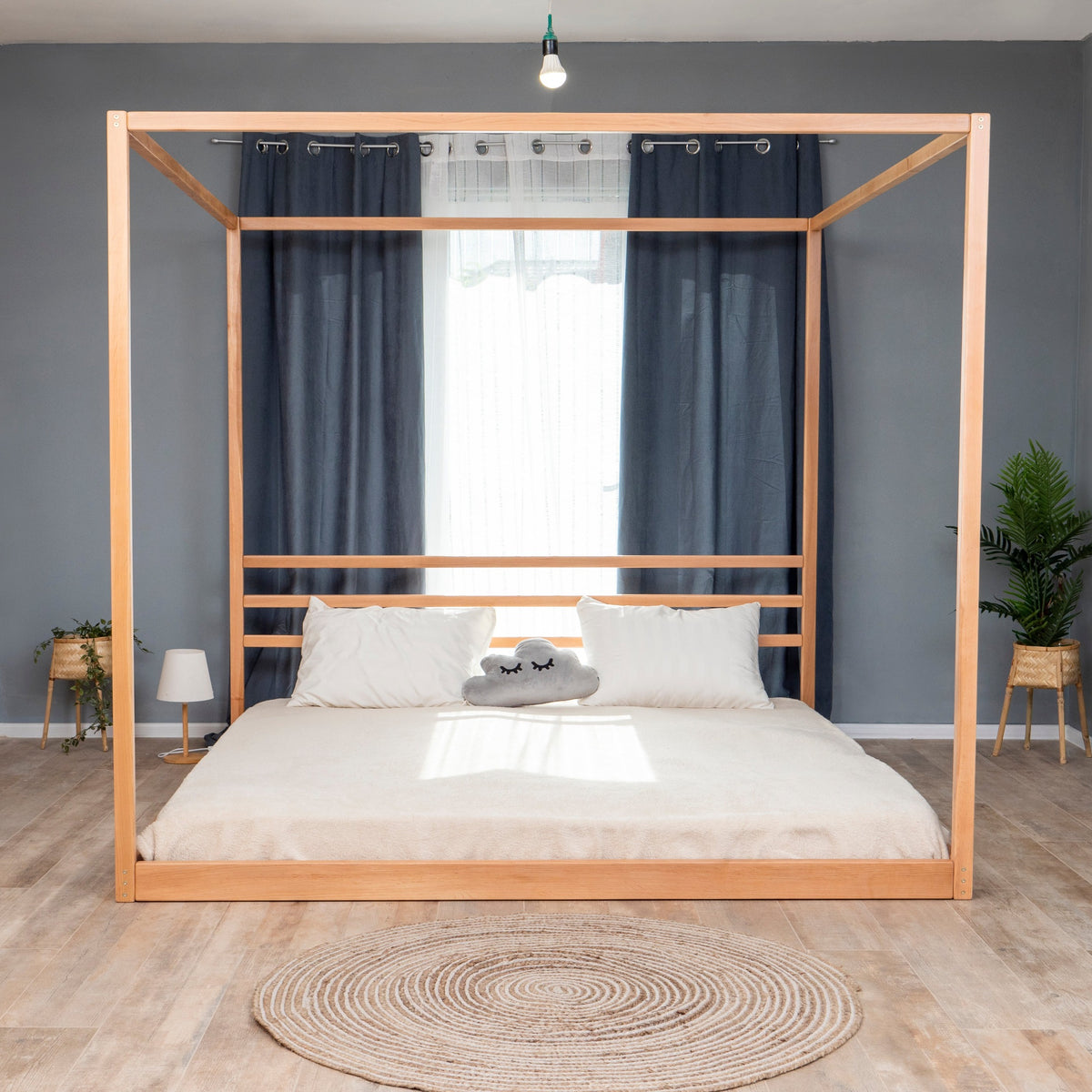 Square Floor Frame Bed (Model 8) – busywood.com
