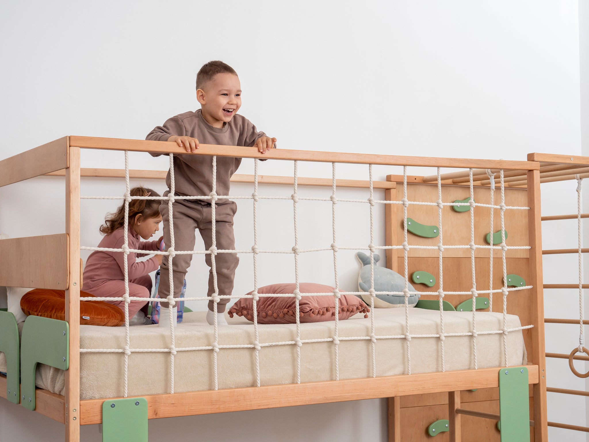 Montessori Jungle Climber Bed - Twin Loft Bed - Toddler Bed – busywood.com