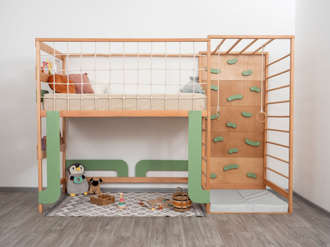 Montessori Jungle Climber Bed - Twin Loft Bed - Toddler Bed – busywood.com