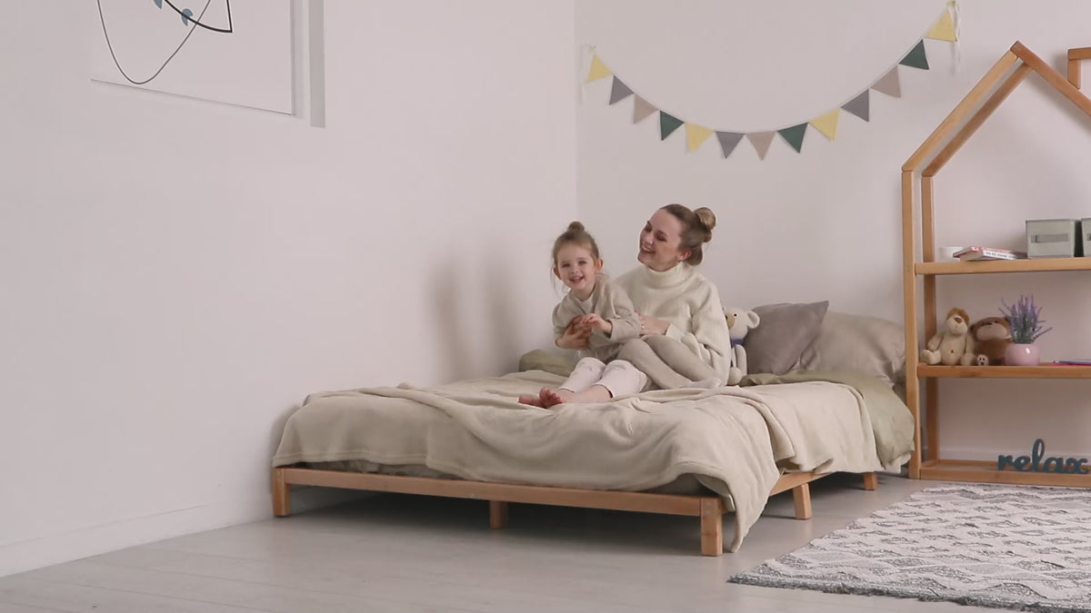 Zen Low Profile Bed with Legs & Slats – busywood.com