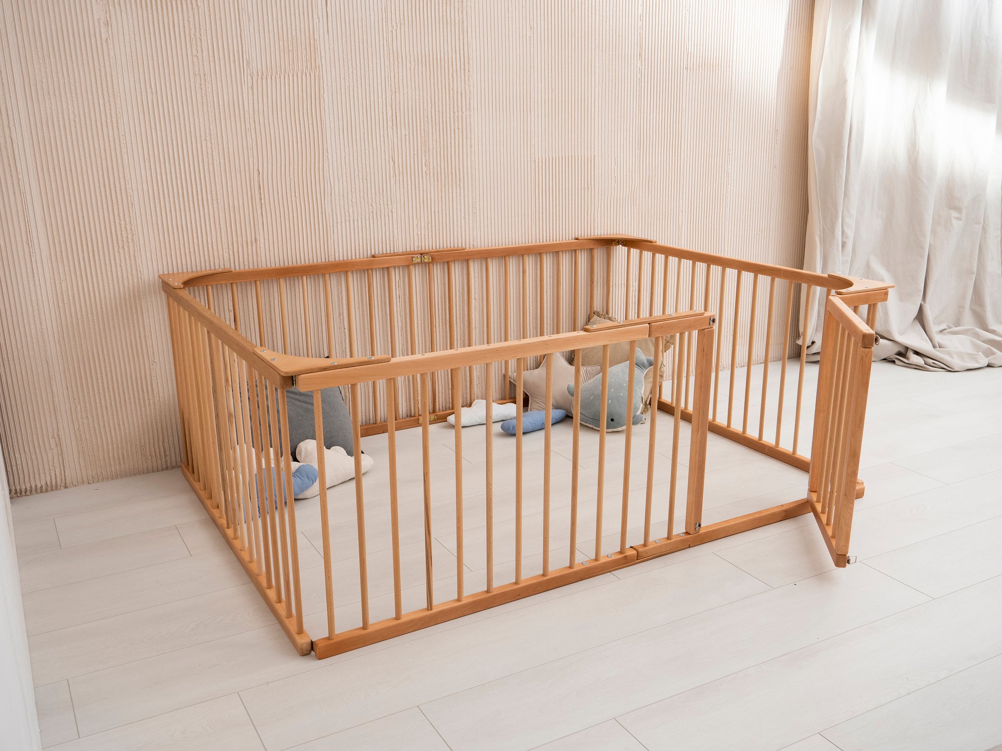 Modern Wooden Playpen for Toddler Transformable floor bed (Model 22 ...